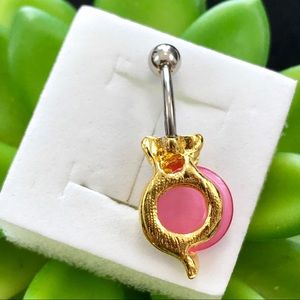 Jewelry | Fox Shape Pink Opal Belly Button Ring | Poshmark